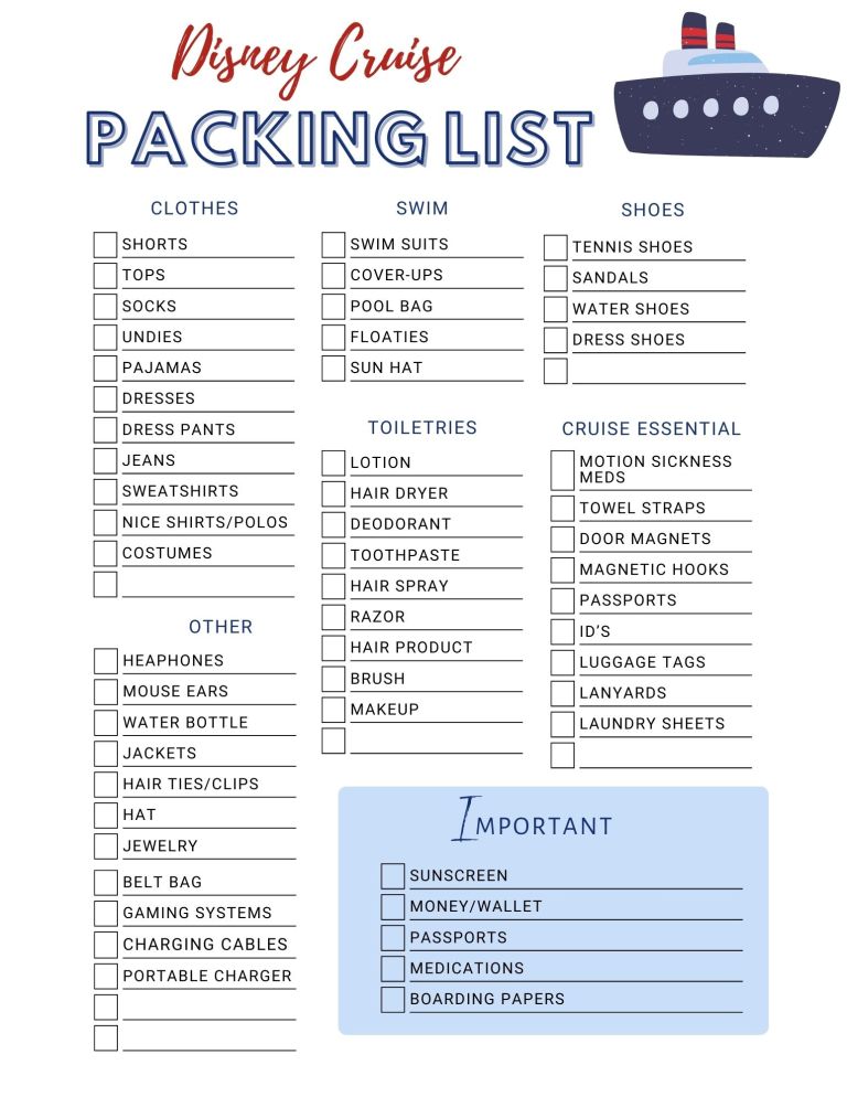 Setting Sail for Magic: Your Ultimate Disney Cruise Packing List – 25 ...